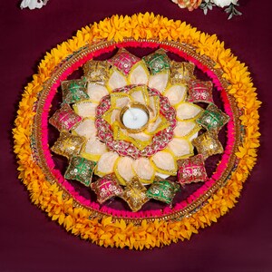 Rangoli Mat, Flower Rangoli for Diwali, Rangoli Decoration, Floor ...