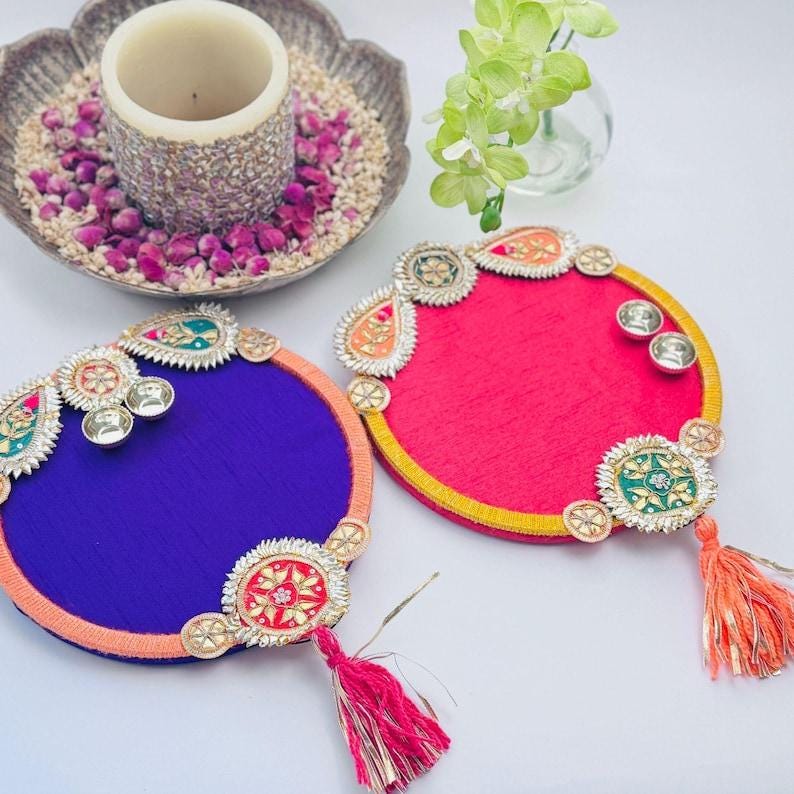 Pooja Thali, Puja Thali Set, Haldi Kumkum Plate Roli Chawal Holder ...