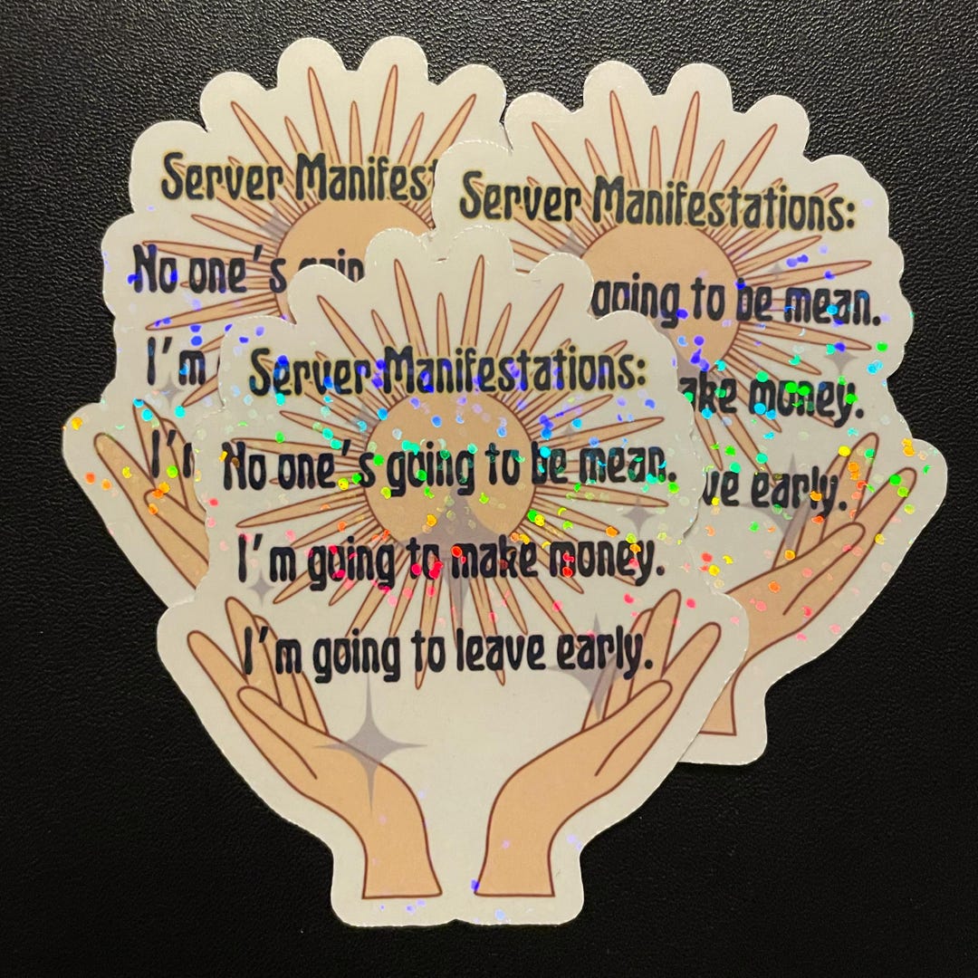 Server Manifestation, Waitress, Waiter, Bartender Stickers, Bar Life ...