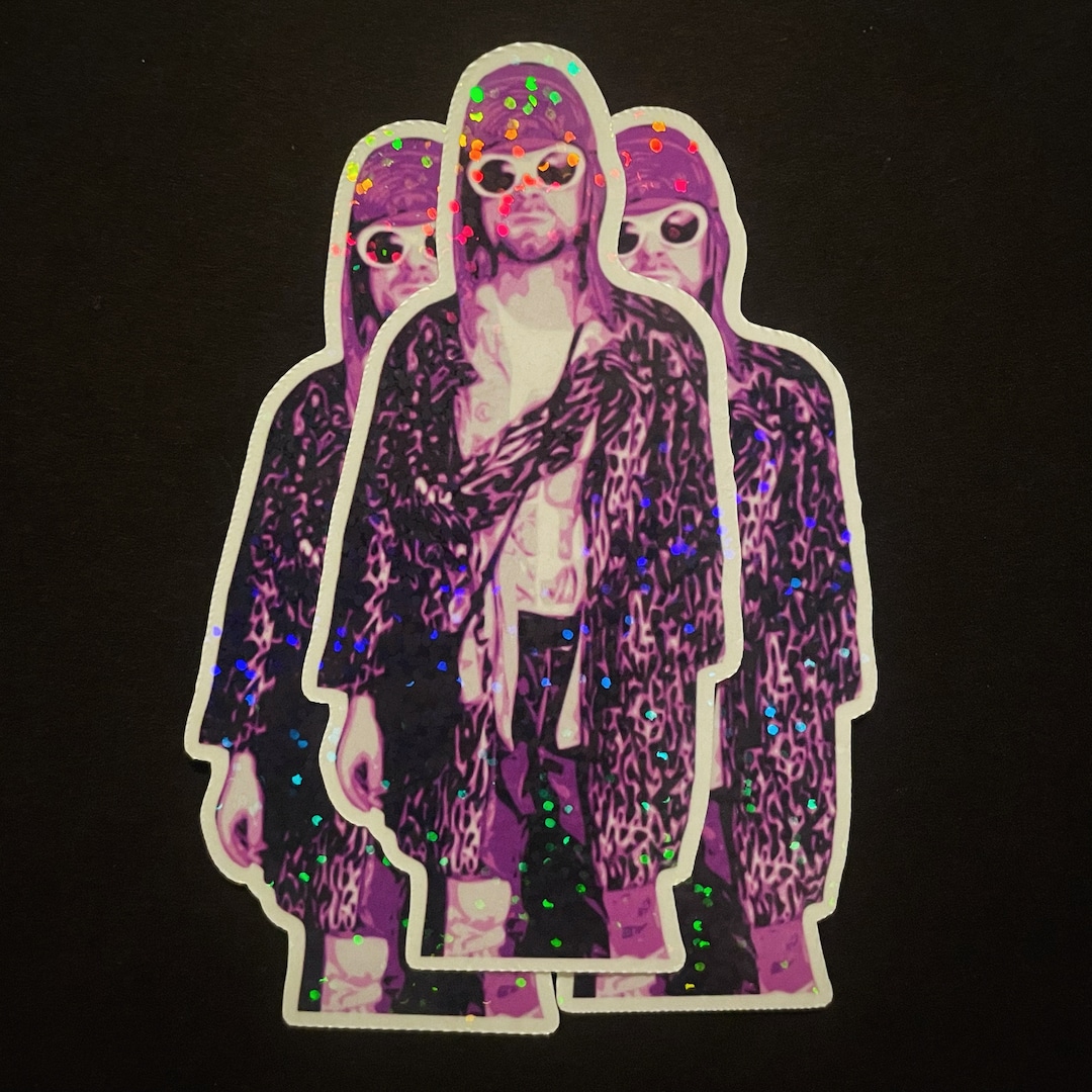 Kurt Grunge Singer Sticker, 90s Grunge Sticker, 90s Music Purple - Etsy