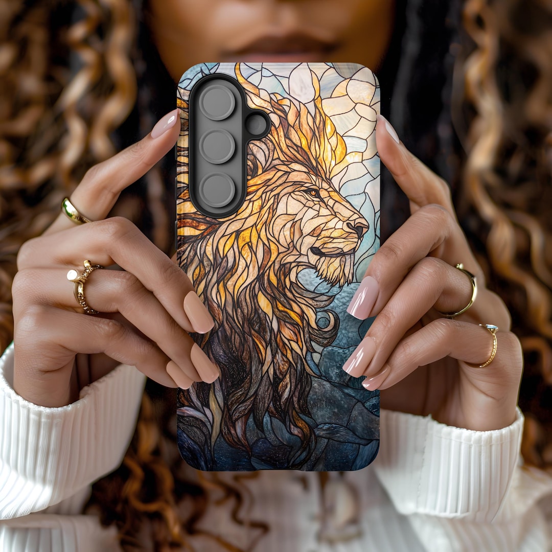 Stained Glass Lion Case, Faux Stained Glass Illusion Print Lion iPhone ...