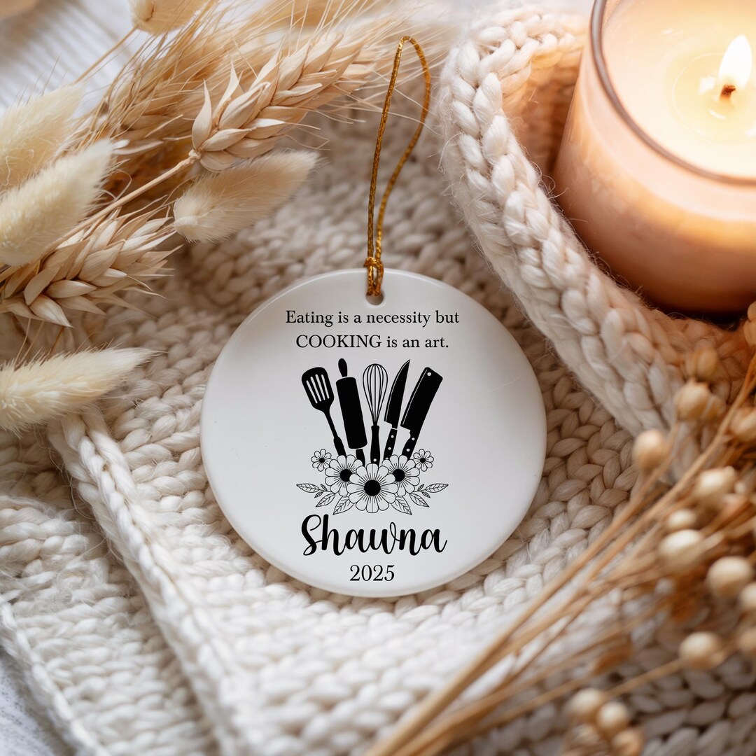 Chef Christmas Ornament, Personalized Cook Gift, Funny Kitchen Holiday ...