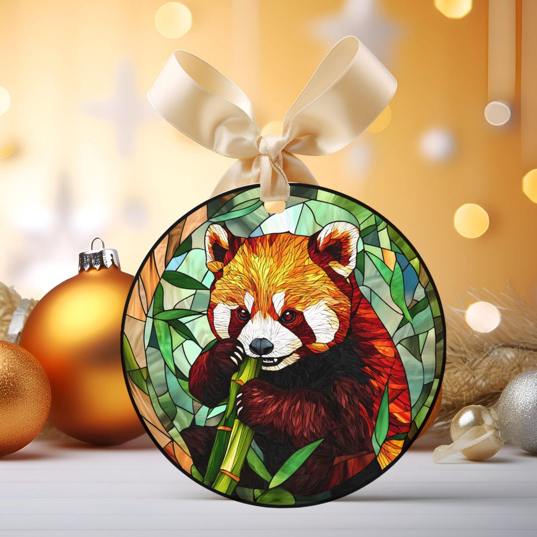 Stained Glass Red Panda Christmas Ornament, Kids Ornament Christmas ...