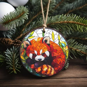 Stained Glass Red Panda Christmas Ornament, Kids Ornament Christmas ...