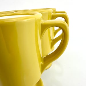 MCM Retro Thermo Plastic Yellow Coffee Mugs, Rare Set of 6, Vintage ...