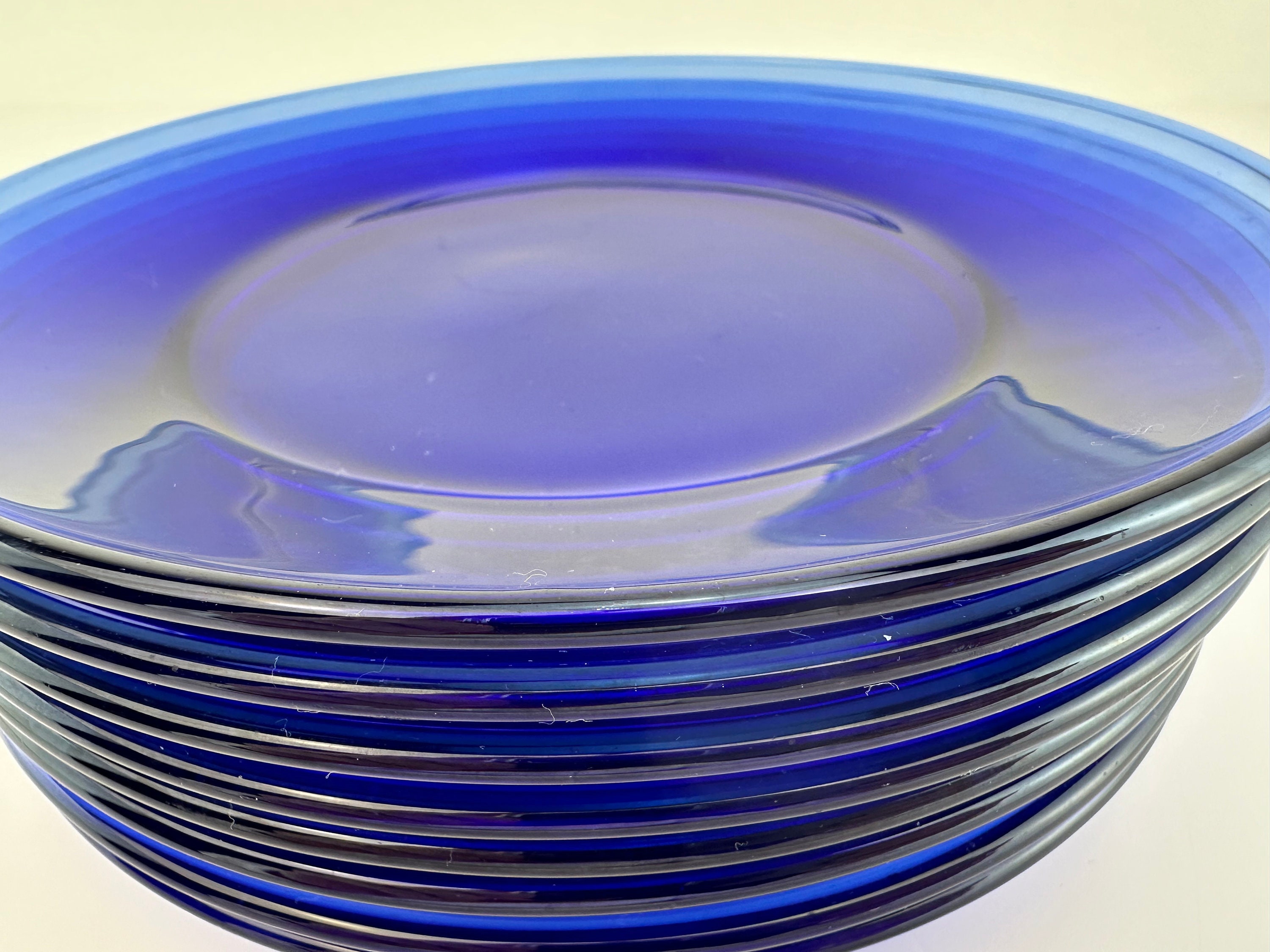 Vintage MCM Cobalt Blue Plates, Set of 9, Mid Century Party - Etsy
