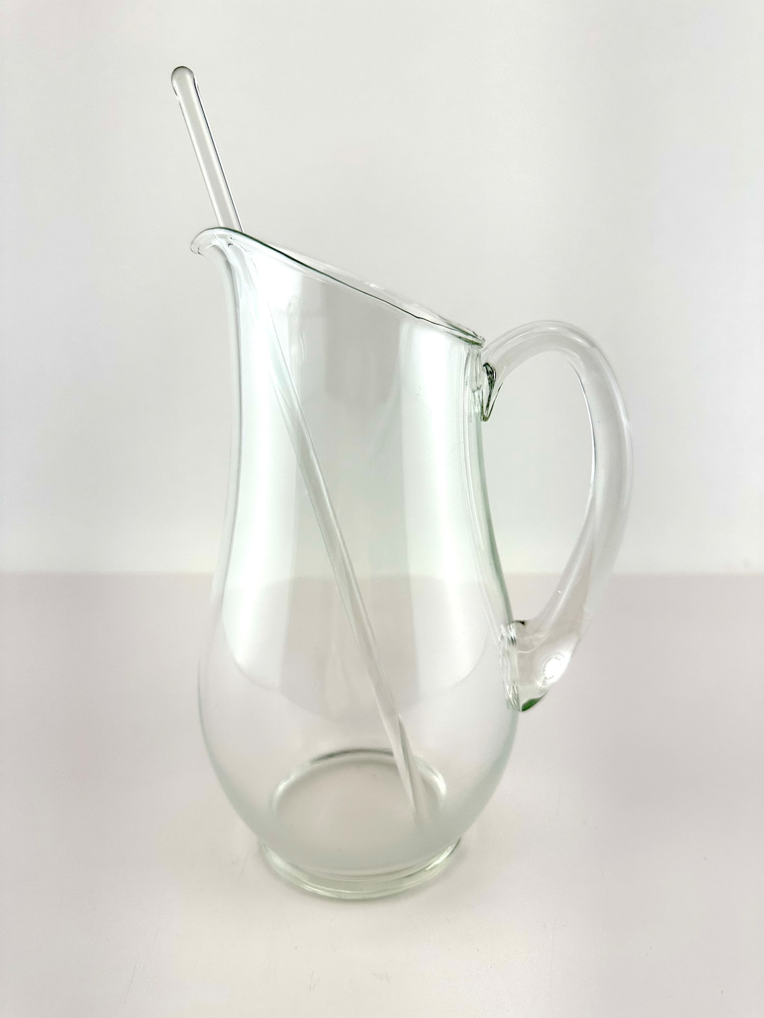 1960's MCM Glass Cocktail Pitcher With Glass Stir Stick, Mid Century ...