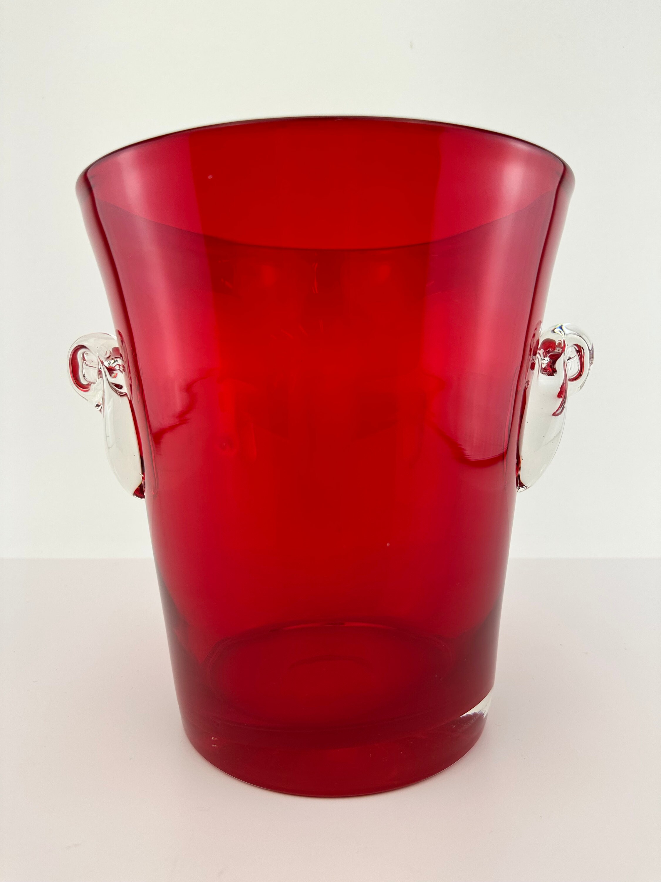 1970s Vintage Italian Glass Red Ice Bucket, Vintage Barware, Vintage ...