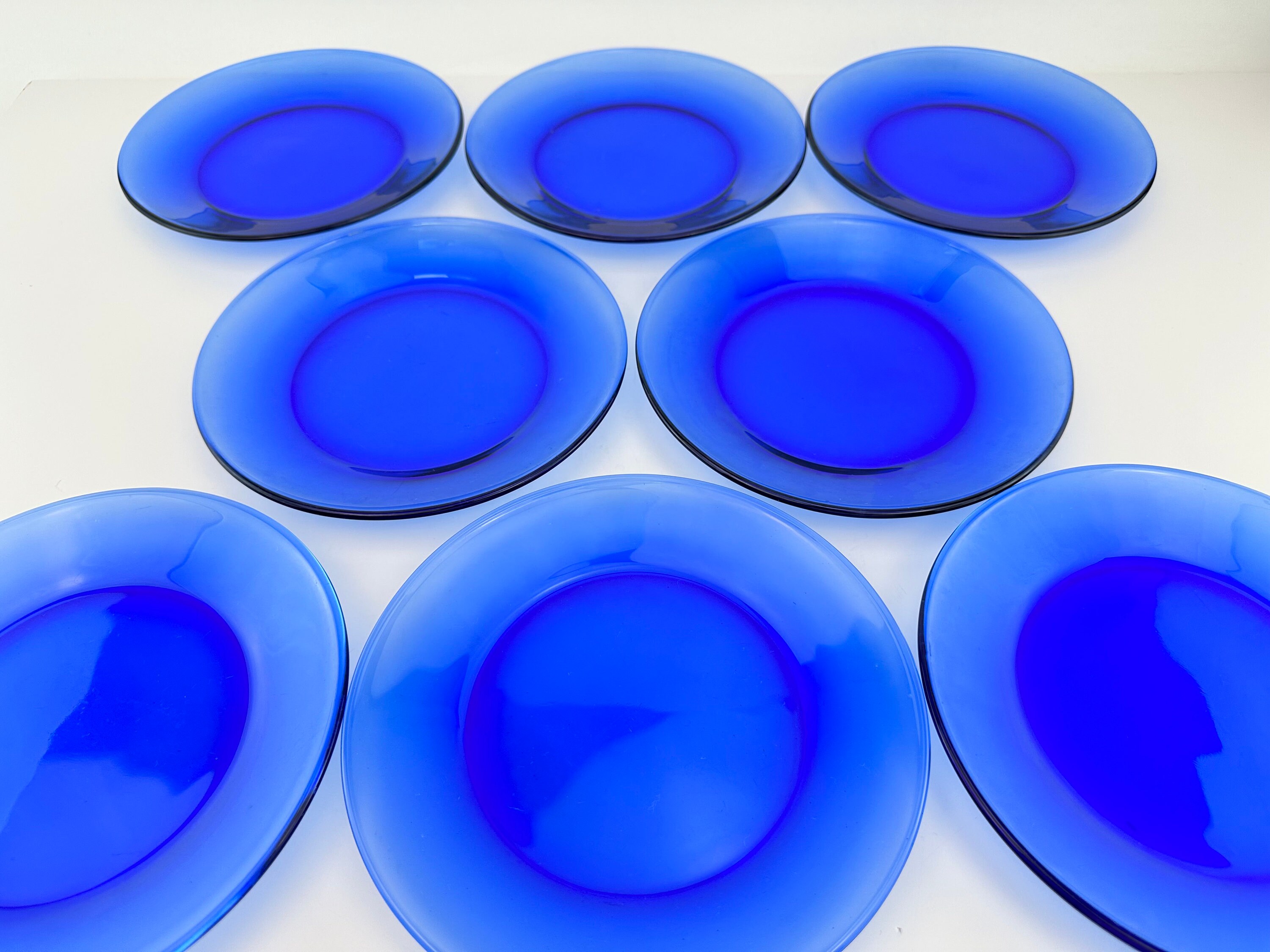 Vintage MCM Cobalt Blue Plates, Set of 9, Mid Century Party - Etsy
