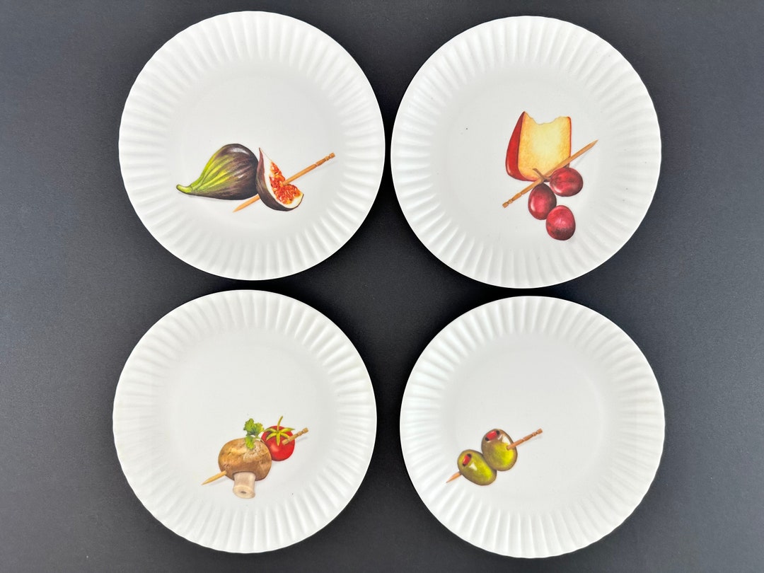 1960's MCM Melamine Small Appetizer Plates, Set of 4, Vintage Mid ...