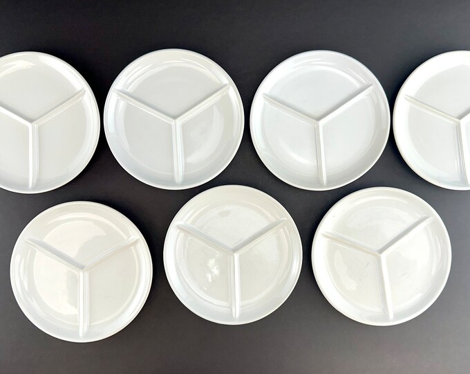 MCM 1960's White Divided Party Appetizer Plates, Set of 7, Party Plates ...