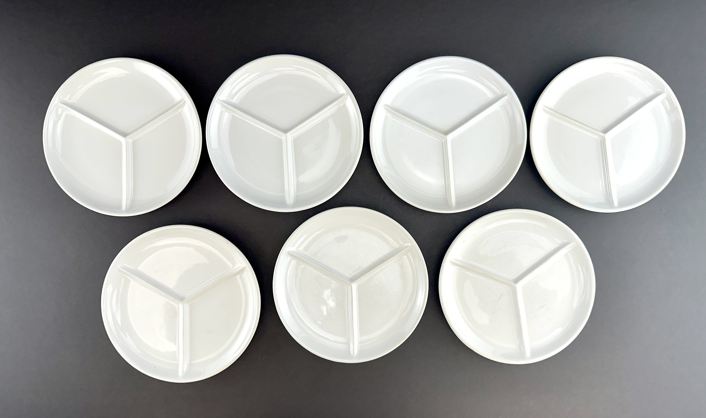 MCM 1960's White Divided Party Appetizer Plates, Set of 7, Party Plates ...