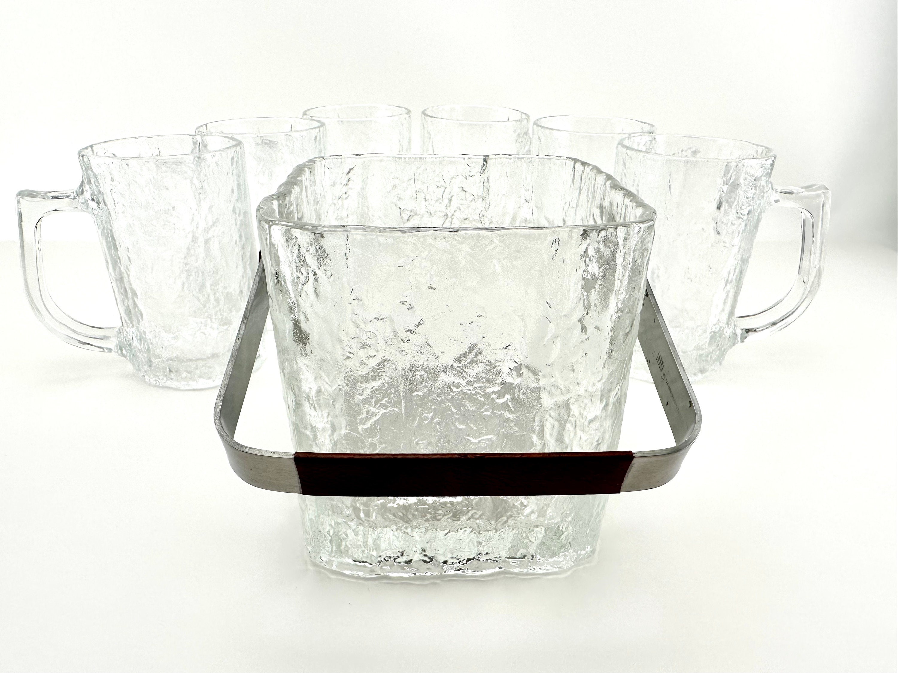 Mid Century Hoya Japan Textured Glass Ice Bucket With Handled - Etsy