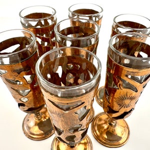 Vintage Cut Copper Hand Crafted Cordials, Rare Set of 7, Vintage ...