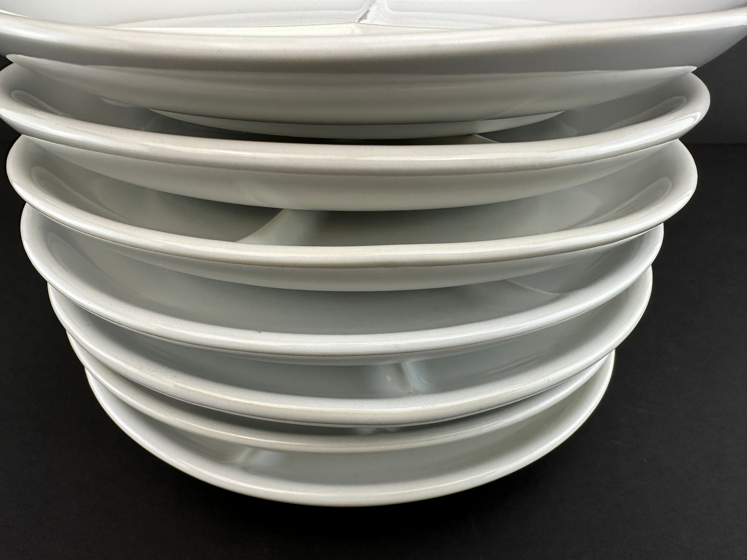 MCM 1960's White Divided Party Appetizer Plates, Set of 7, Party Plates ...