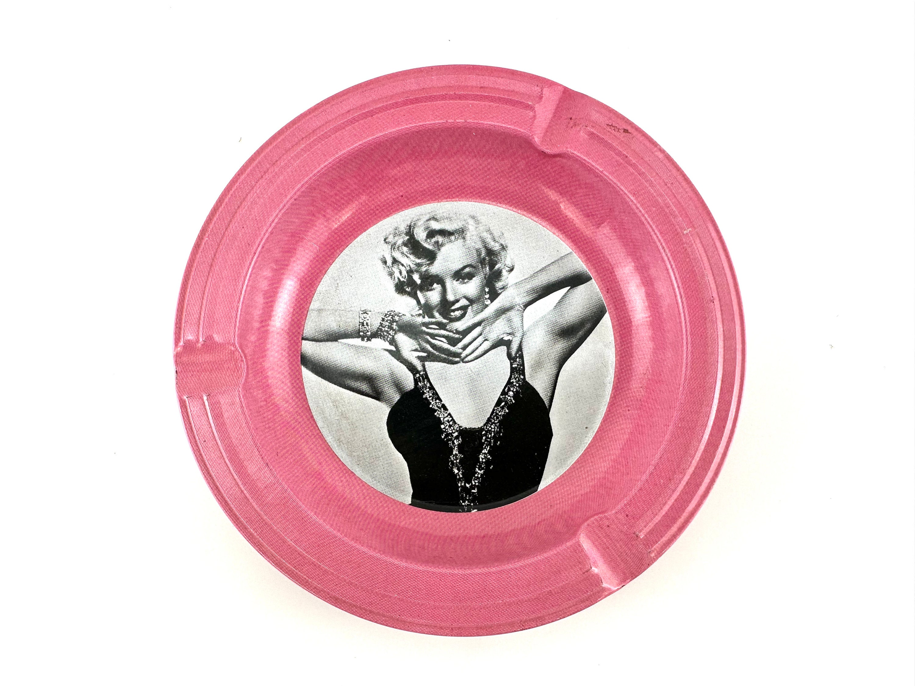 Rare MCM Vintage Pink Marilyn Monroe Tin Catchall Ashtray - Etsy