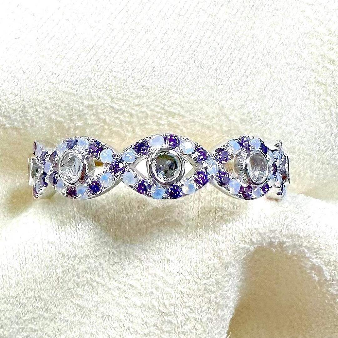 925 Silver 3-14 Half, Full Sizes Breastmilk Ring Setting, DIY Stackable ...