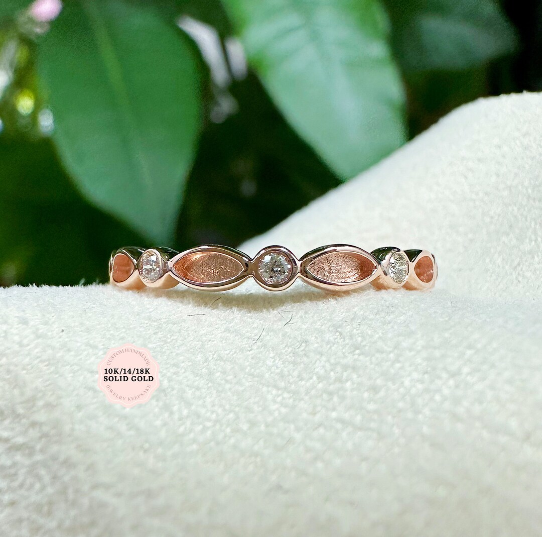 DIY Solid Gold Breastmilk Ring, Multi-birthstone Stackable Classic ...