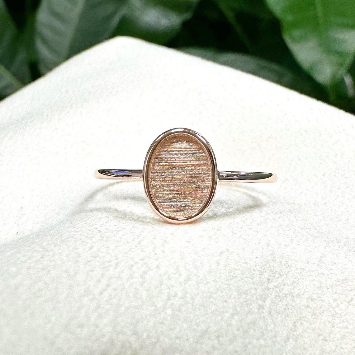10k 14k 18k Solid Gold Breastmilk Ring Setting, Oval Bezel Cup Keepsake ...