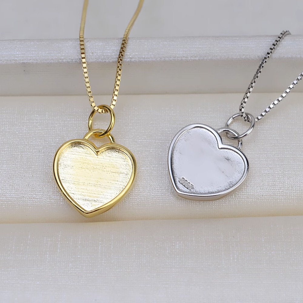 Solid Gold Heart Breast Milk Pendant Setting 17-19mm - Etsy