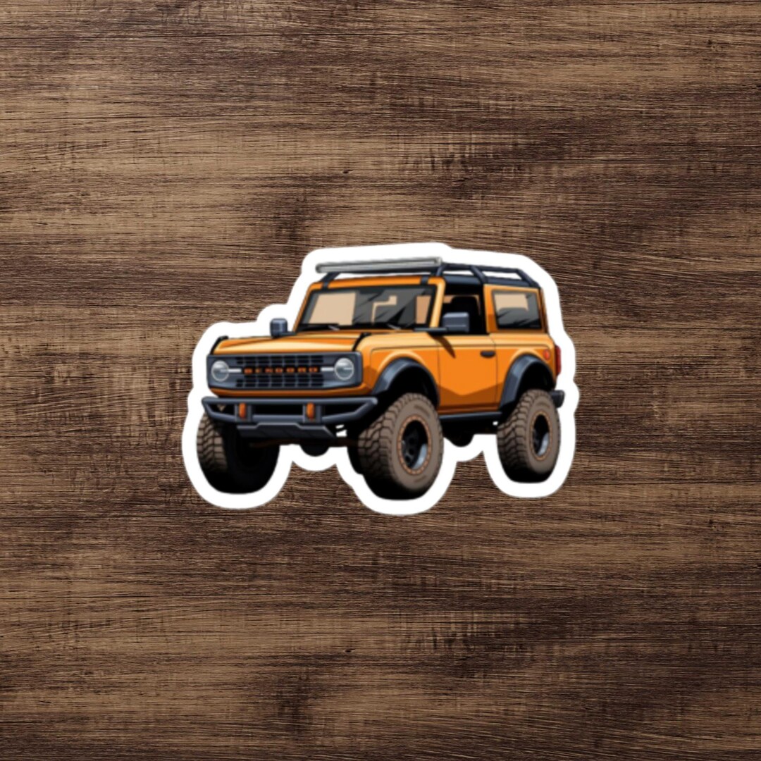 Ford Bronco Iconic Ford Bronco Sticker Orange Water Bottle - Etsy