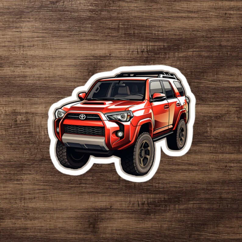 4runner in Red Toyota Sticker Water Bottle Notebook Sticker Laptop ...