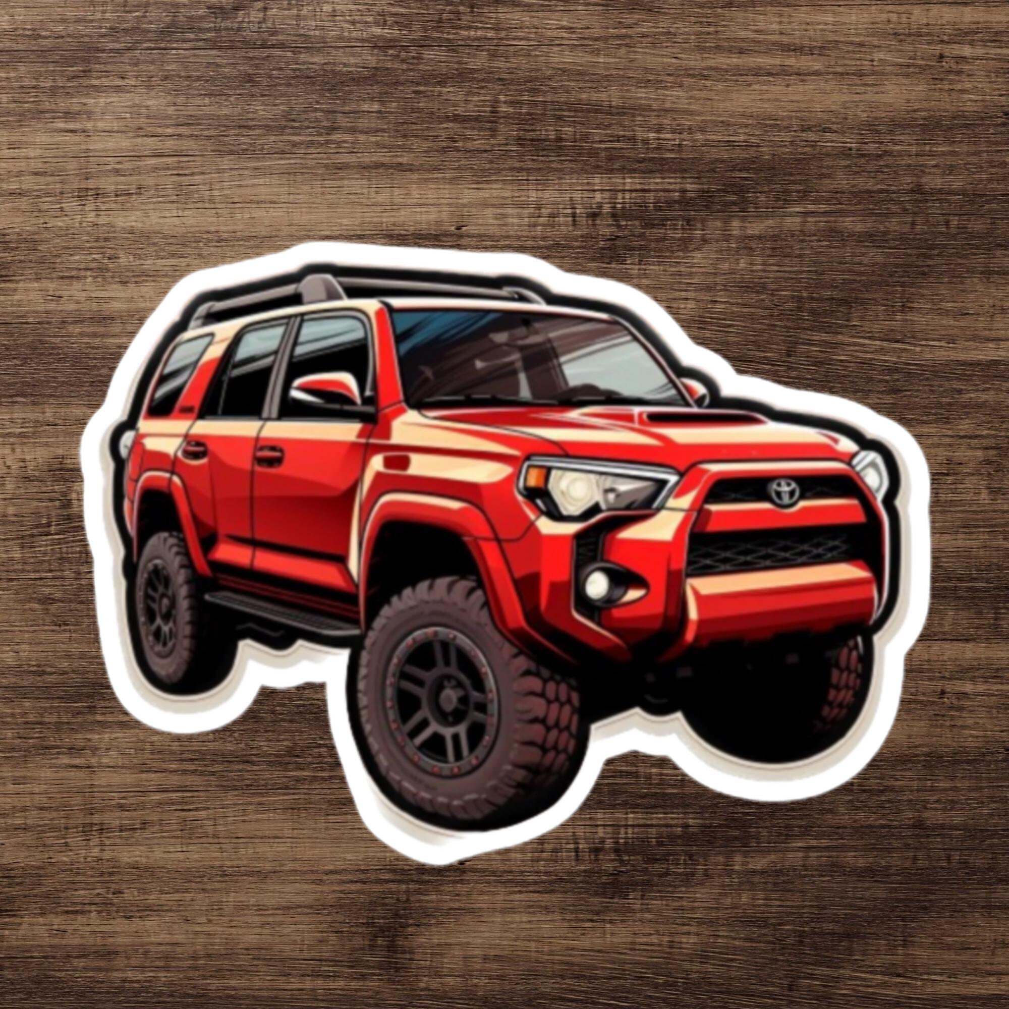 4runner in Red and Black Toyota Sticker Water Bottle Notebook Sticker ...