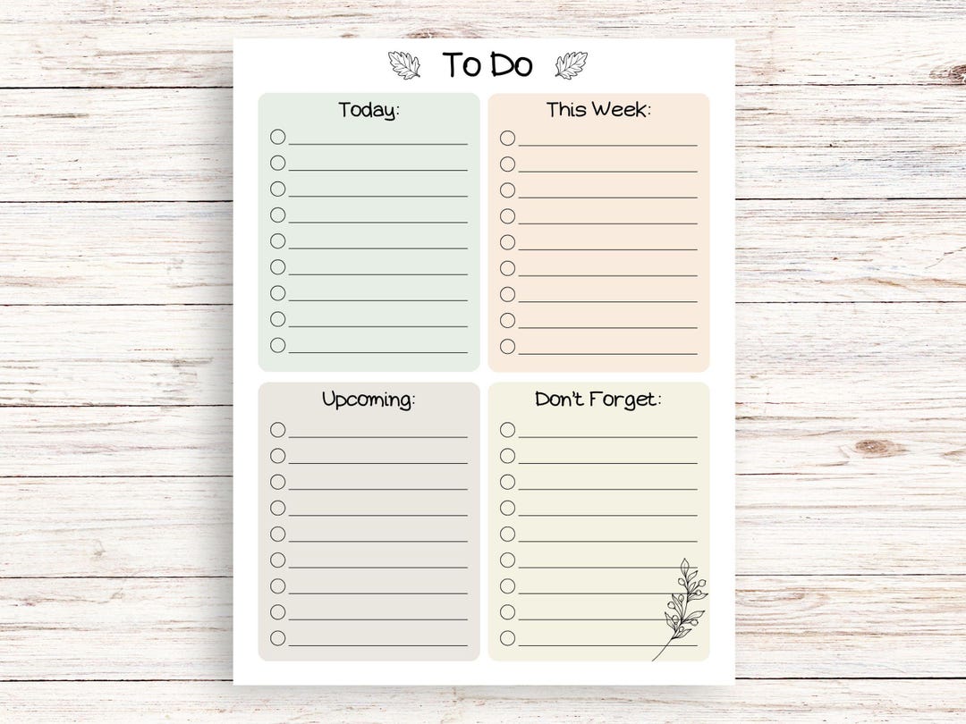 To Do List, Fall to Do List, Daily to Do List, Weekly to Do List, ADHD ...