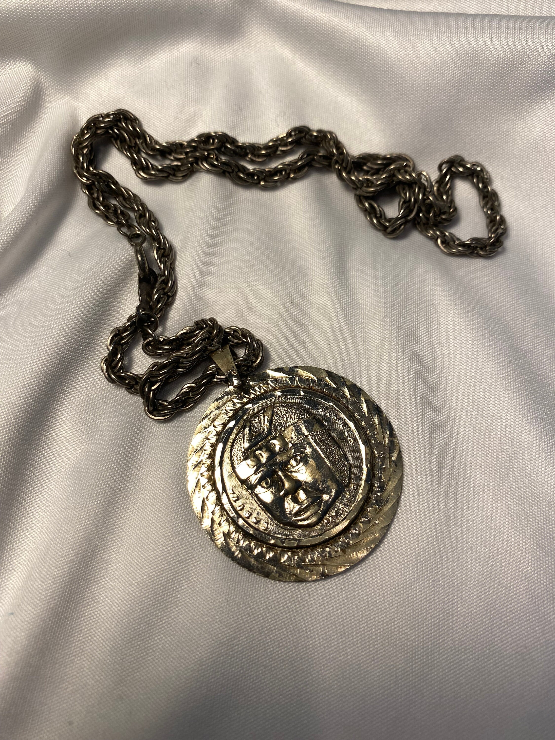 Vintage Mayan Calendar and Face Aztec Pendant Sterling Silver Mexico ...