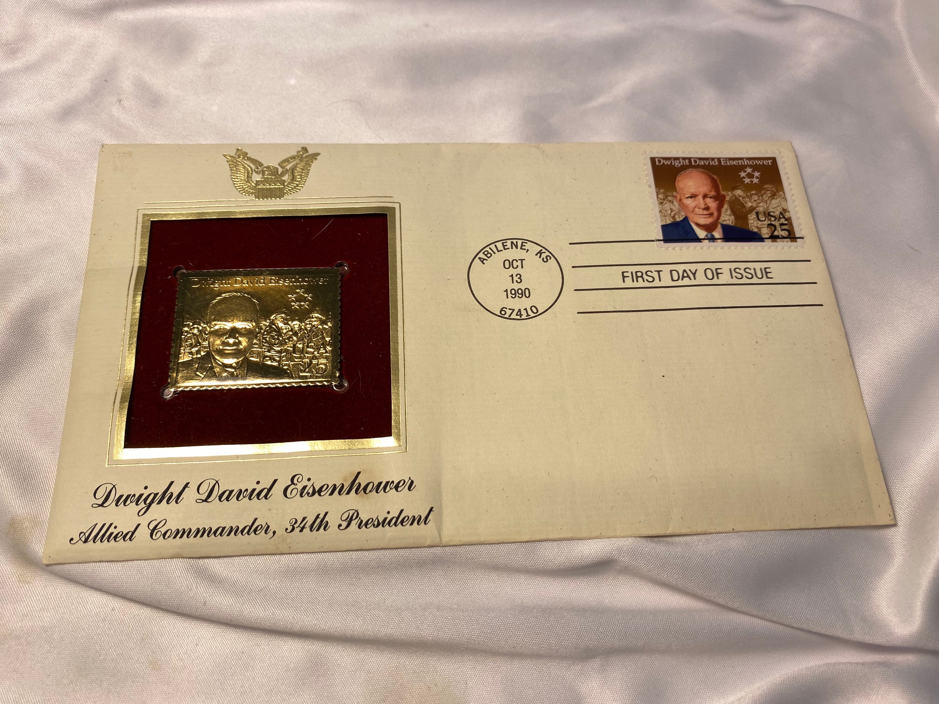 Dwight Eisenhower 22kt Gold Replica Stamp USA Envelope - Etsy