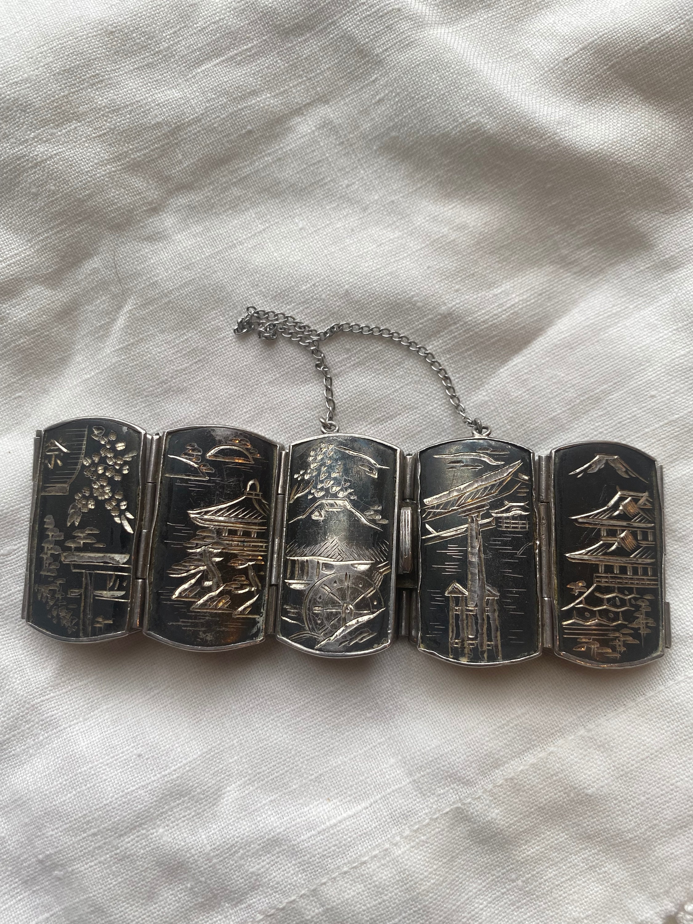 Japanese Sterling Silver Damascene Bracelet - Etsy