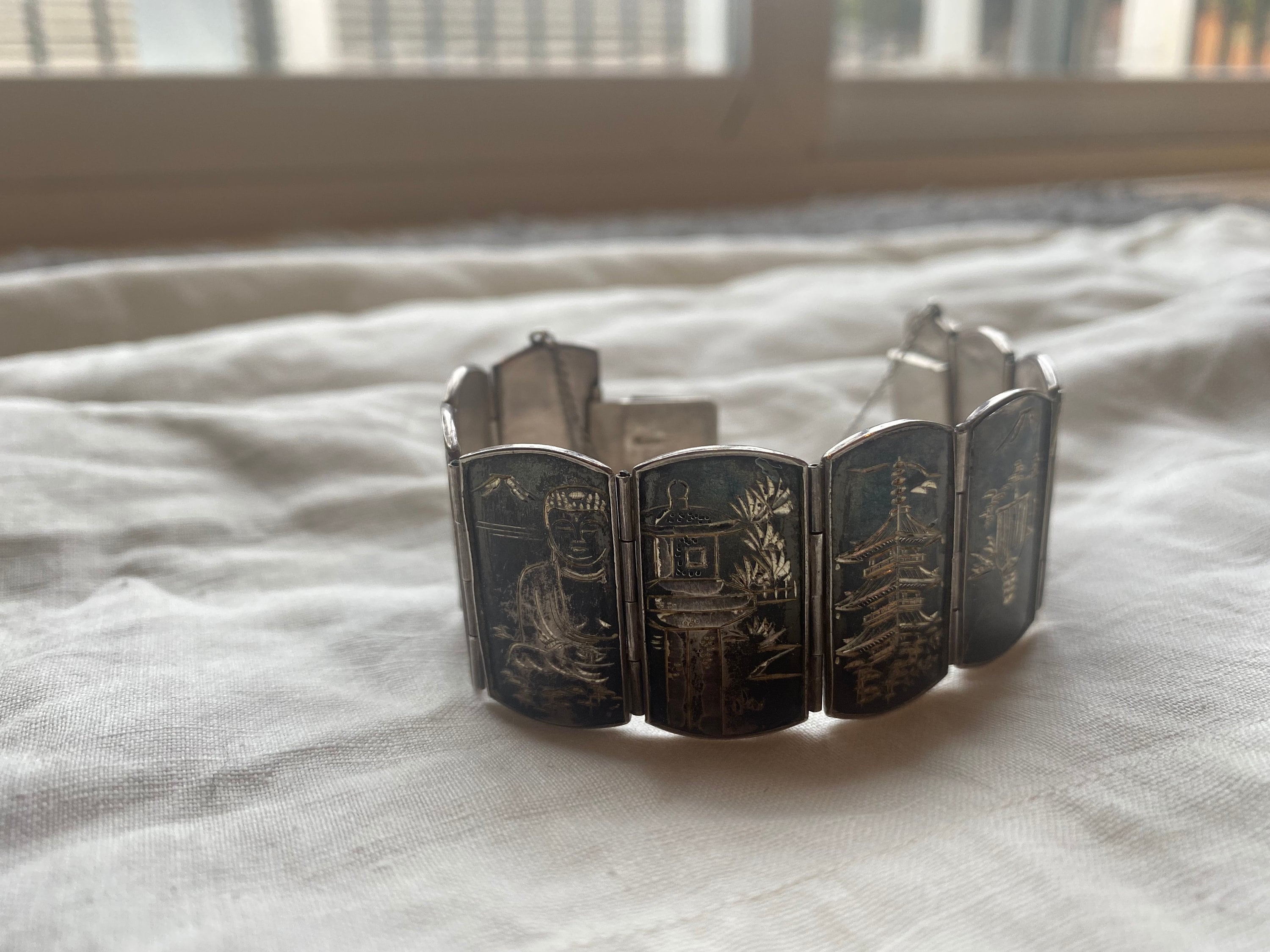 Japanese Sterling Silver Damascene Bracelet - Etsy