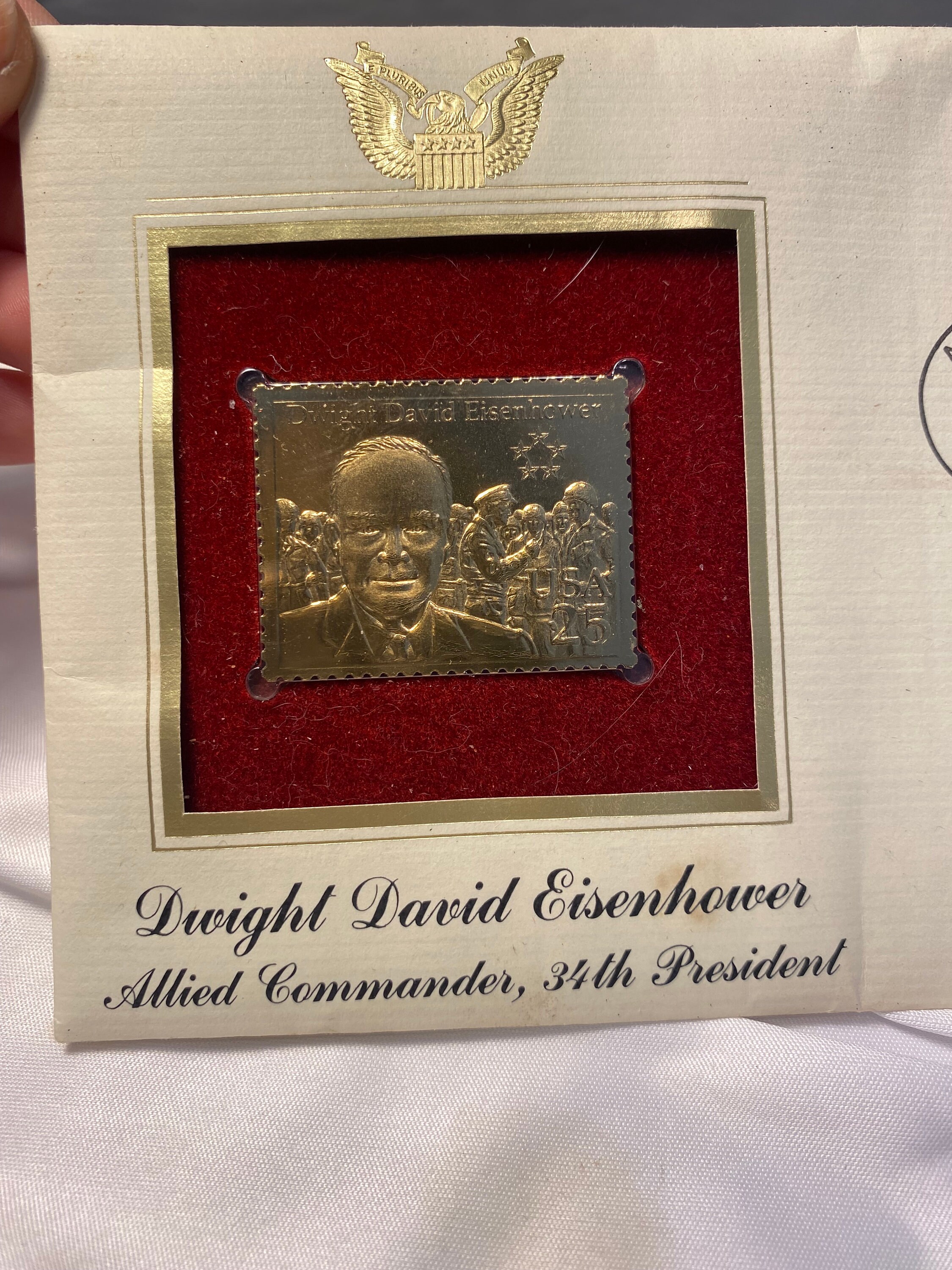 Dwight Eisenhower 22kt Gold Replica Stamp USA Envelope - Etsy