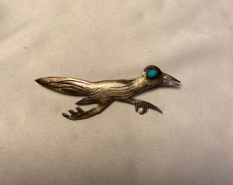 Sale Vintage Native American Road Runner Sterling Silver & Turquoise ...