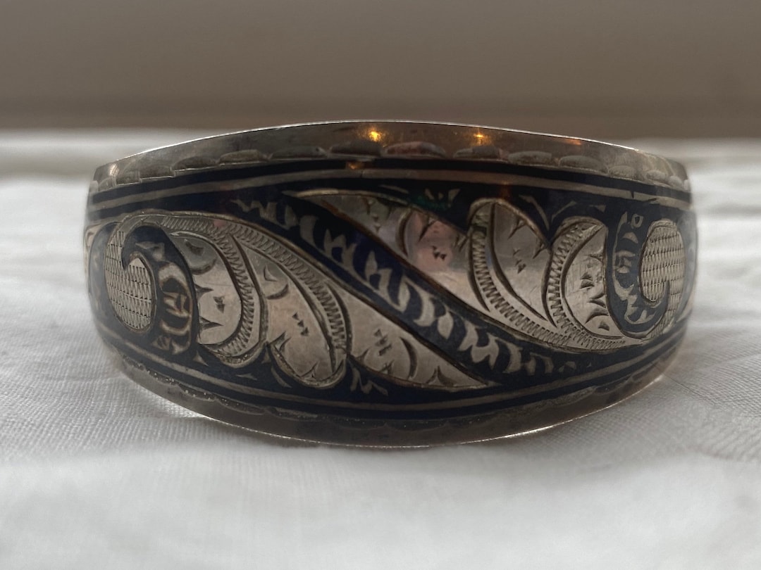 Antique Deco Sterling Silver Russian Niello Cuff - Etsy