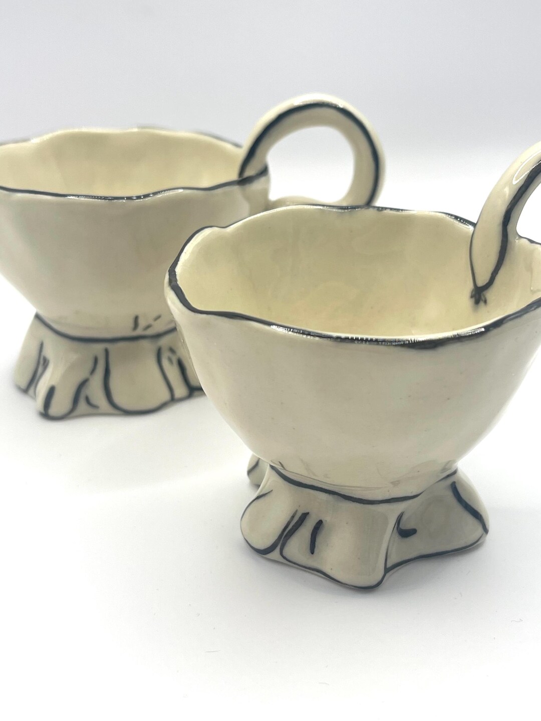 Handmade Set of Cartoon Tea Cups - Etsy