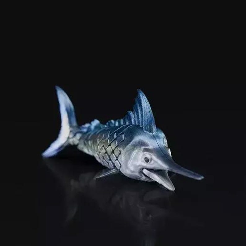 3D Printed Articulated Marlin Fish: Tropical Desk Fidget Toy - Etsy