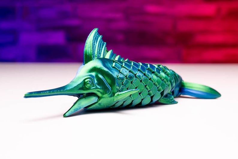 3D Printed Articulated Marlin Fish: Tropical Desk Fidget Toy - Etsy