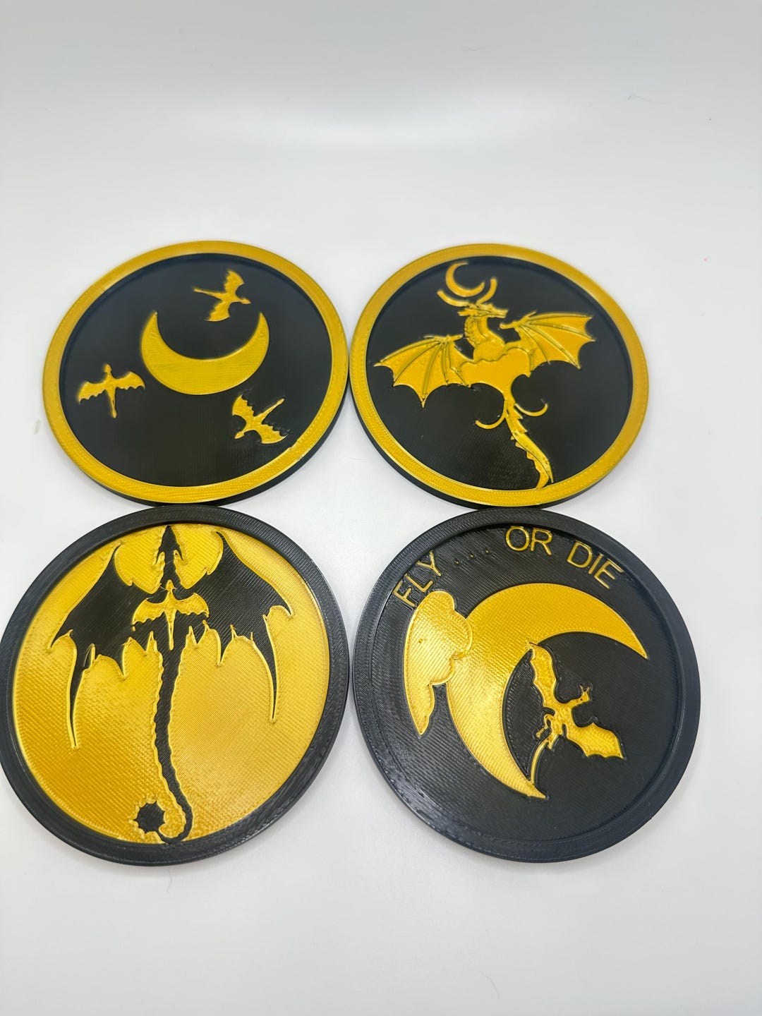 Fourth Wing Series 3D Printed Custom Coasters - Fantasy Book Inspired ...