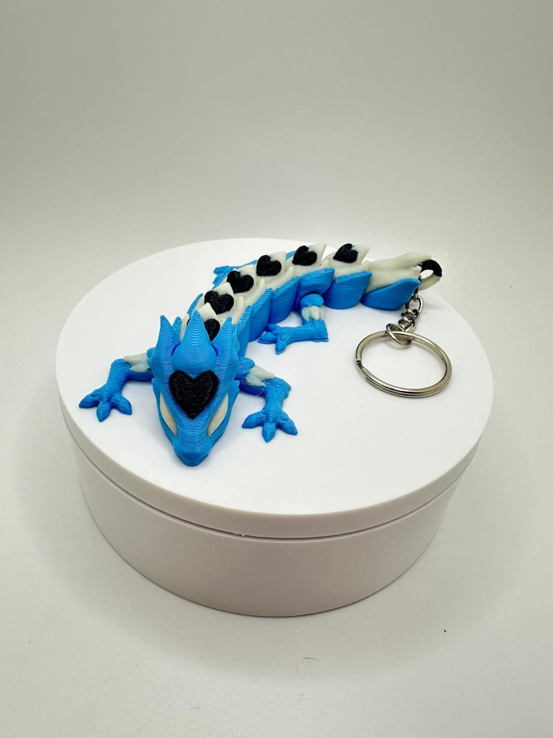 3D Printed Dragon Heart Keychain | Customized Fidget Dragon | Flexible ...