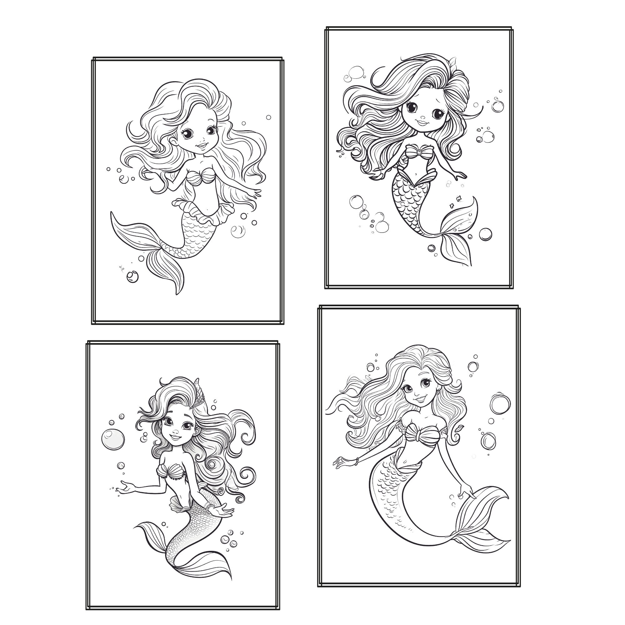 Mermaid Coloring Pages/coloring Pages for Kids/summer Coloring Pages ...