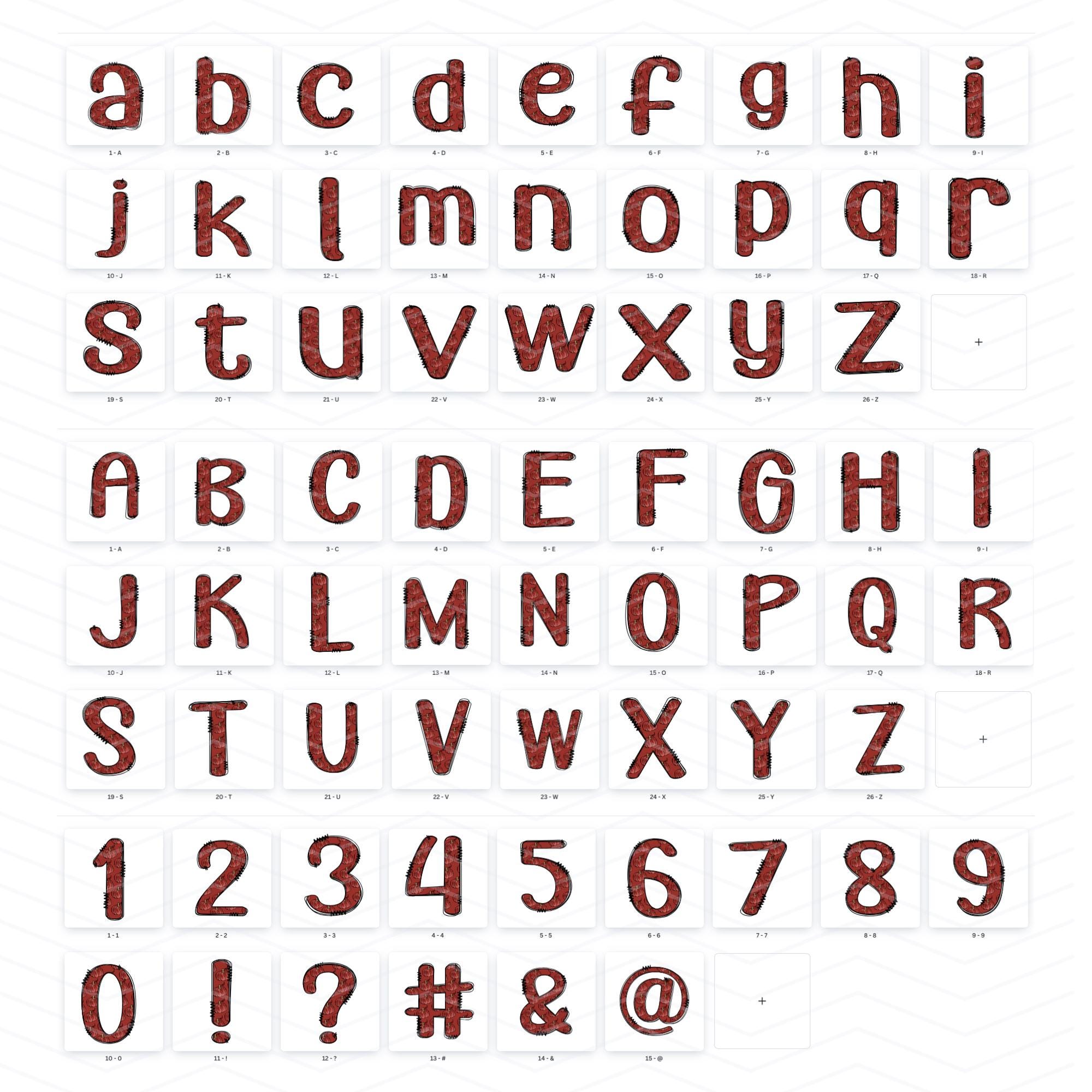 Fall Doodle Letters +fall Clip Art/hand Drawn Alpha Bundle/autumn ...