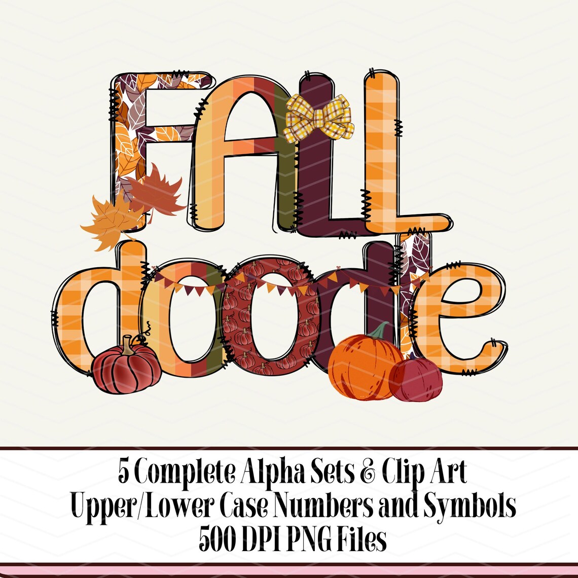 Fall Doodle Letters +fall Clip Art/hand Drawn Alpha Bundle/autumn ...