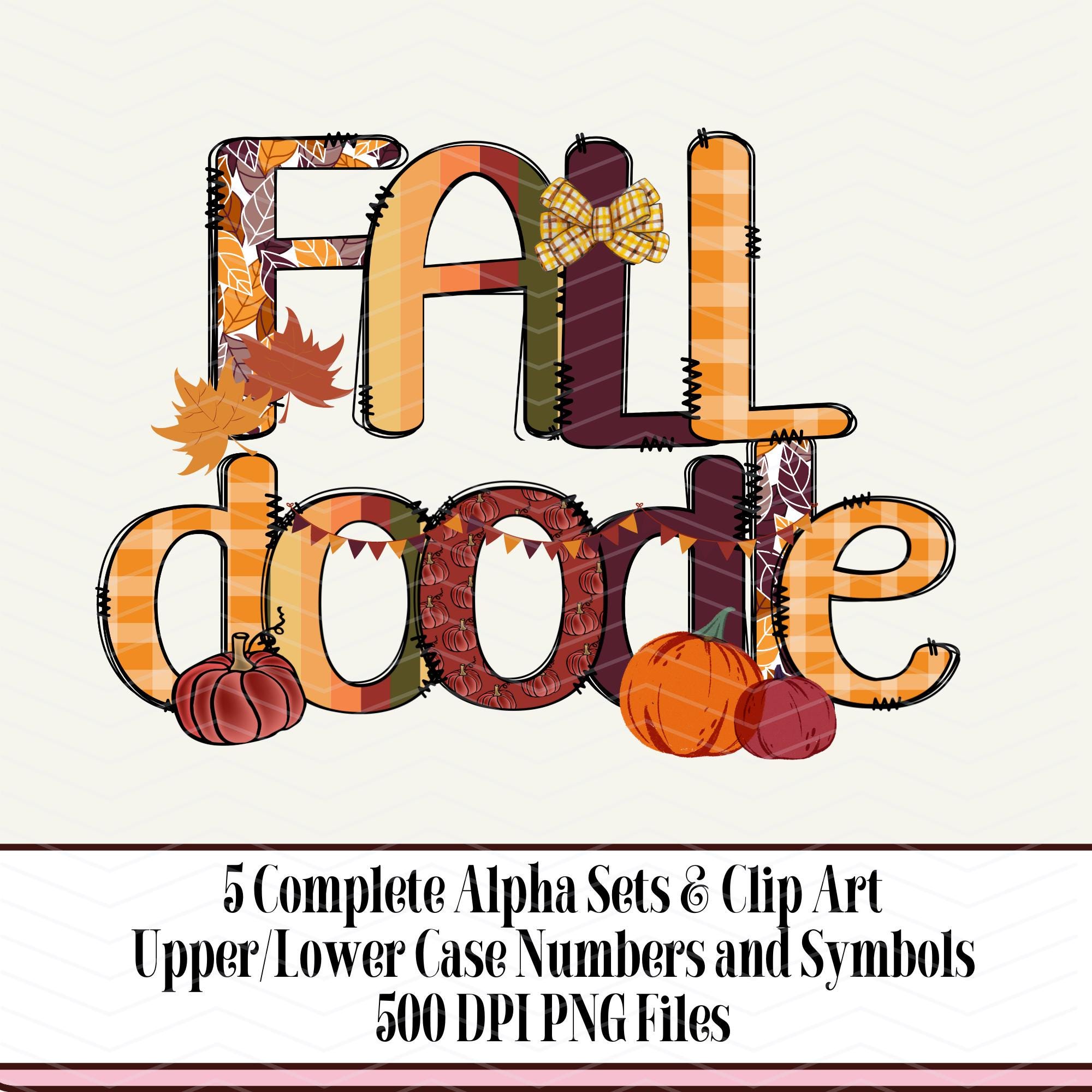 Fall Doodle Letters +fall Clip Art/hand Drawn Alpha Bundle/autumn ...