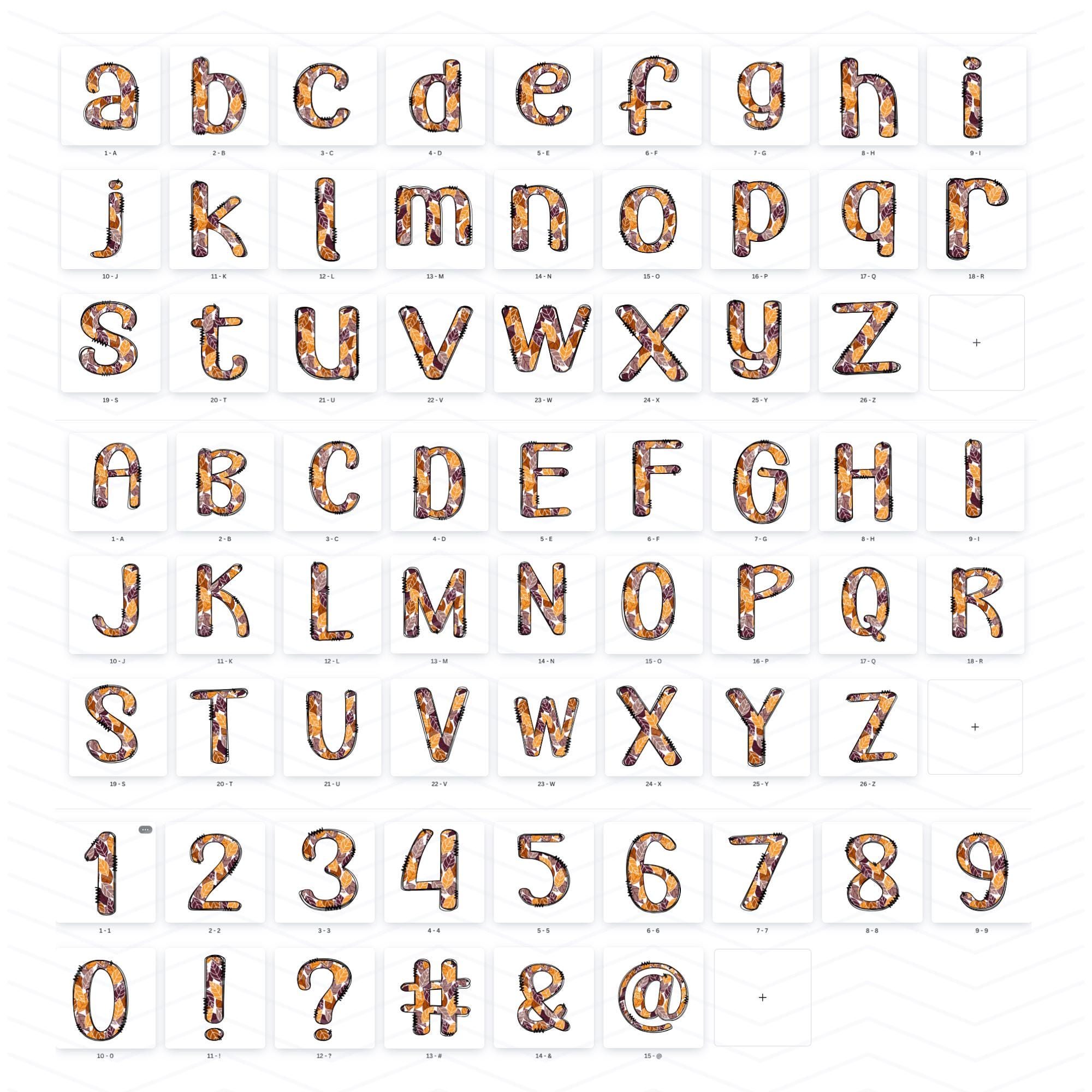 Fall Doodle Letters +fall Clip Art/hand Drawn Alpha Bundle/autumn Doodle Letters/autumn ...