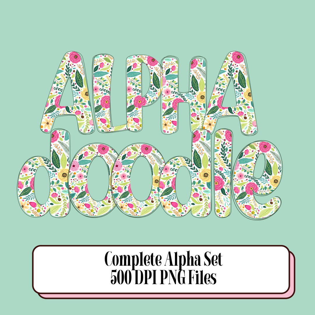 Bright Floral Alphabet Letters PNG Bundle/alpha Png Designs/floral ...