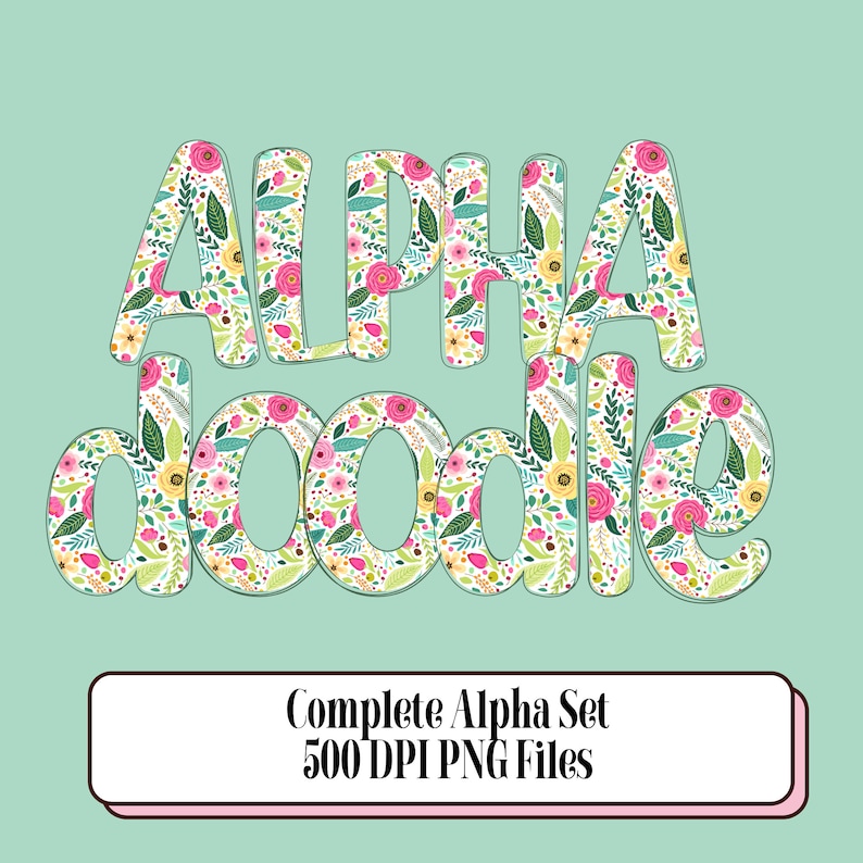 Bright Floral Alphabet Letters PNG Bundle/alpha Png Designs/floral ...