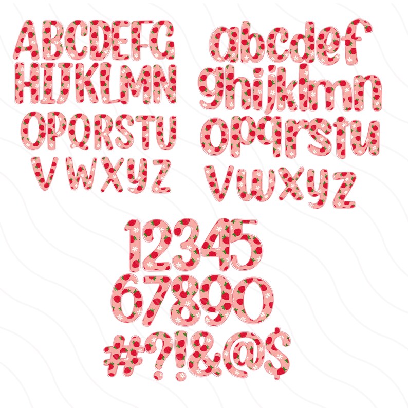 Strawberry Alpha/strawberry Alpha Doodle Set/alpha Set/doodle Letters ...