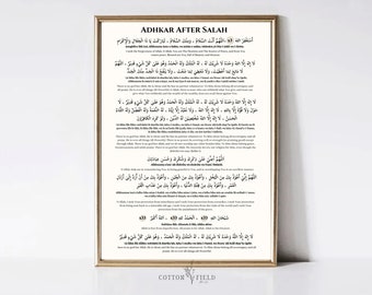 Adhkar and Dhikr After Every Salah Prayer | Islamic Art Prints ...