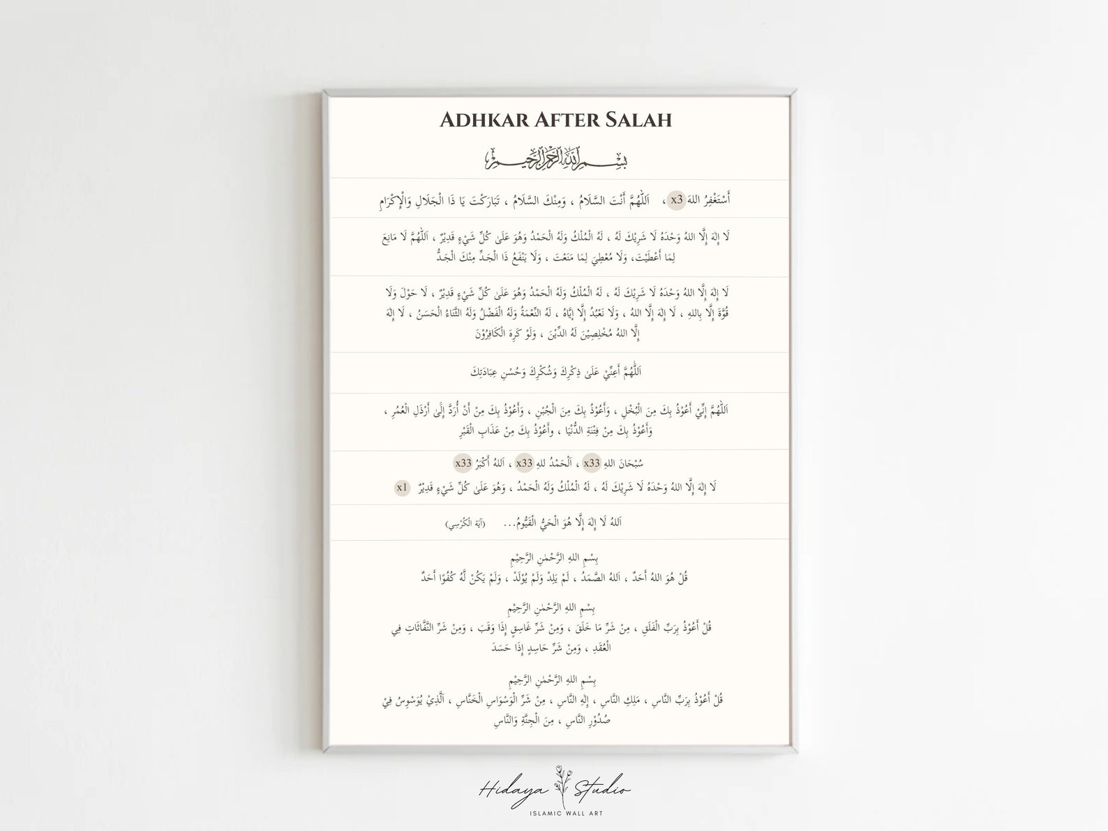 Adhkar and Dhikr After Every Salah Prayer | Islamic Art Prints ...